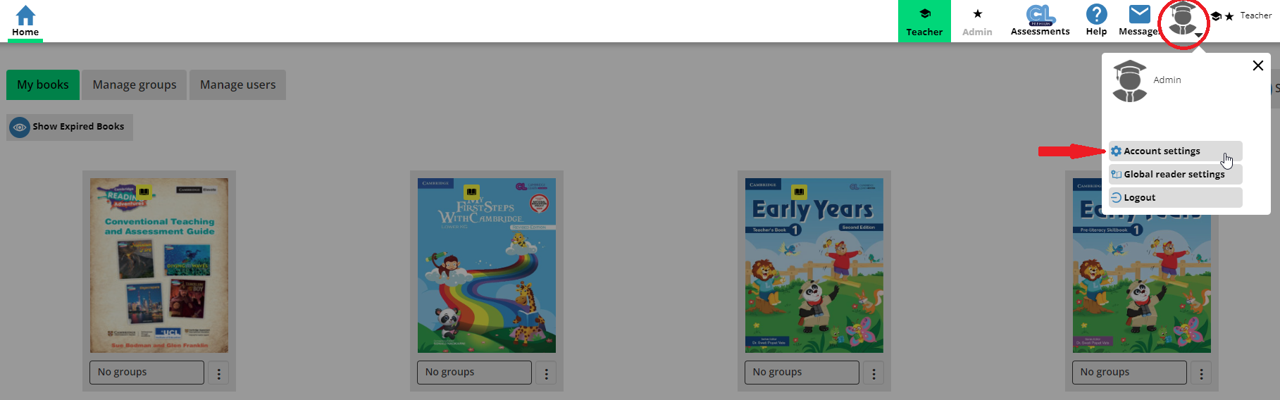 Changing your account details – Cambridge Elevate